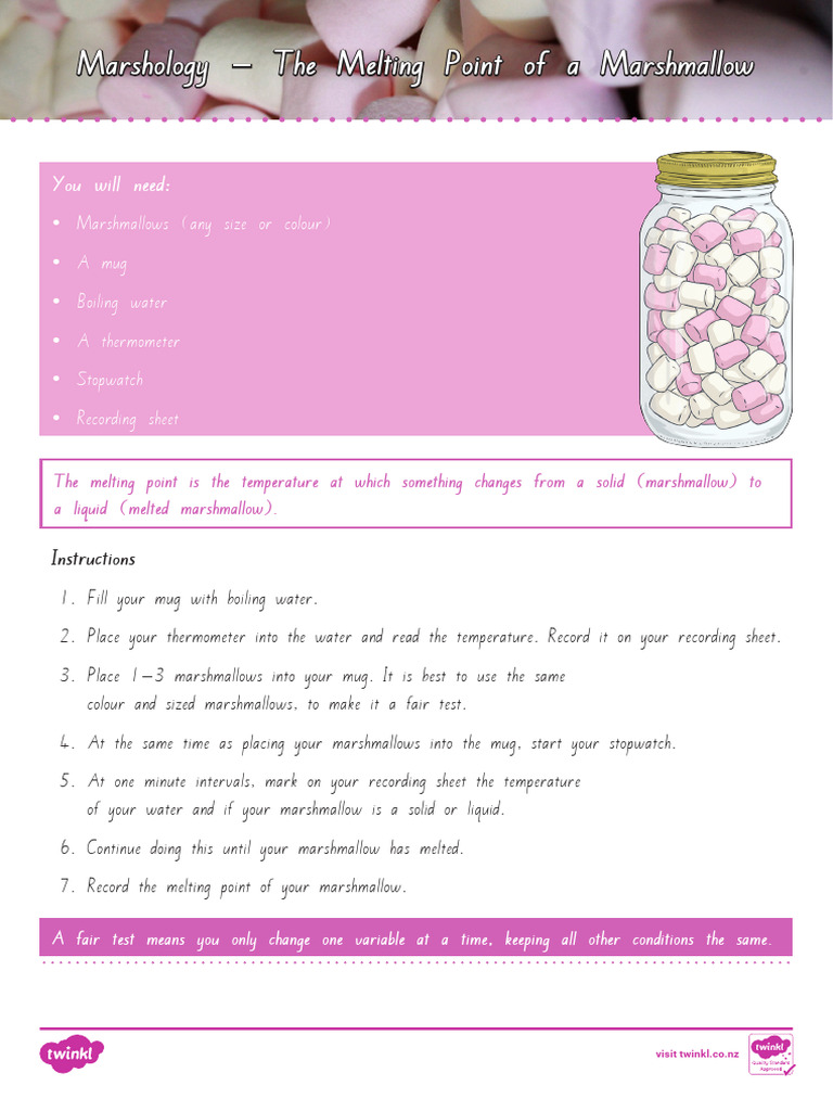 Marshmallow Melting Point Experiment | PDF