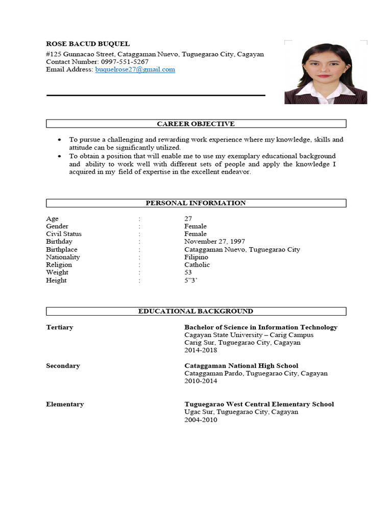 Rose Buquel Resume 2025 | PDF