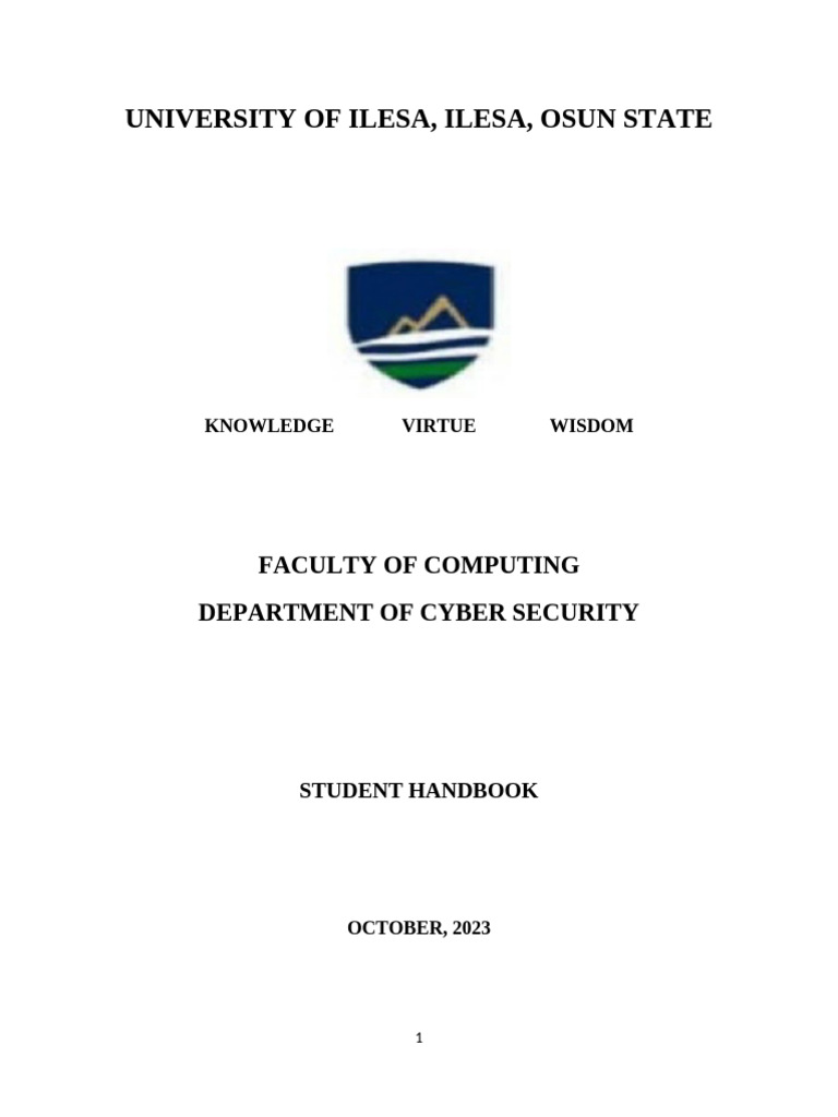 Cyber Security Handbook for Unilesa | PDF | Course Credit | Academic Degree