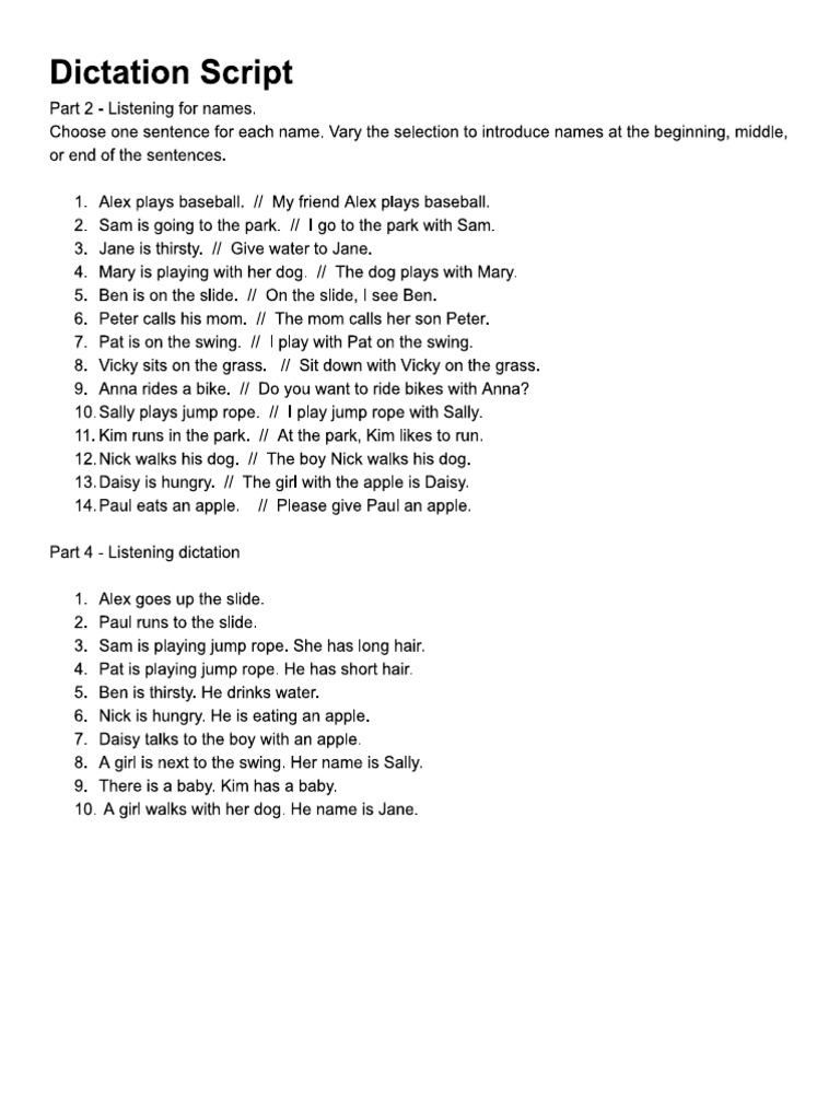 Dictation (Activity 4) | PDF