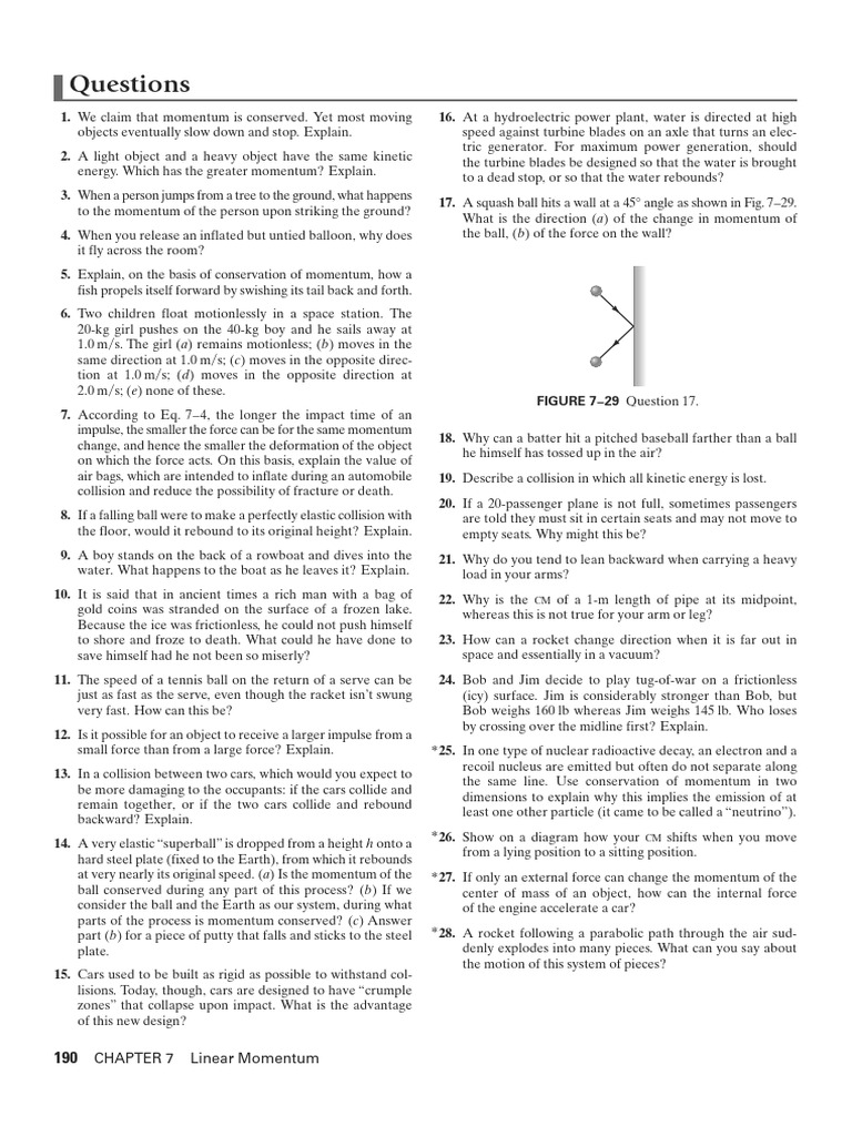 Momentum Questions & Problems | PDF | Collision | Momentum