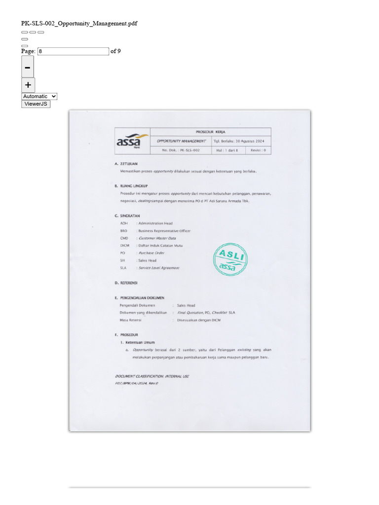 PK SLS 002 Opportunity Management | PDF