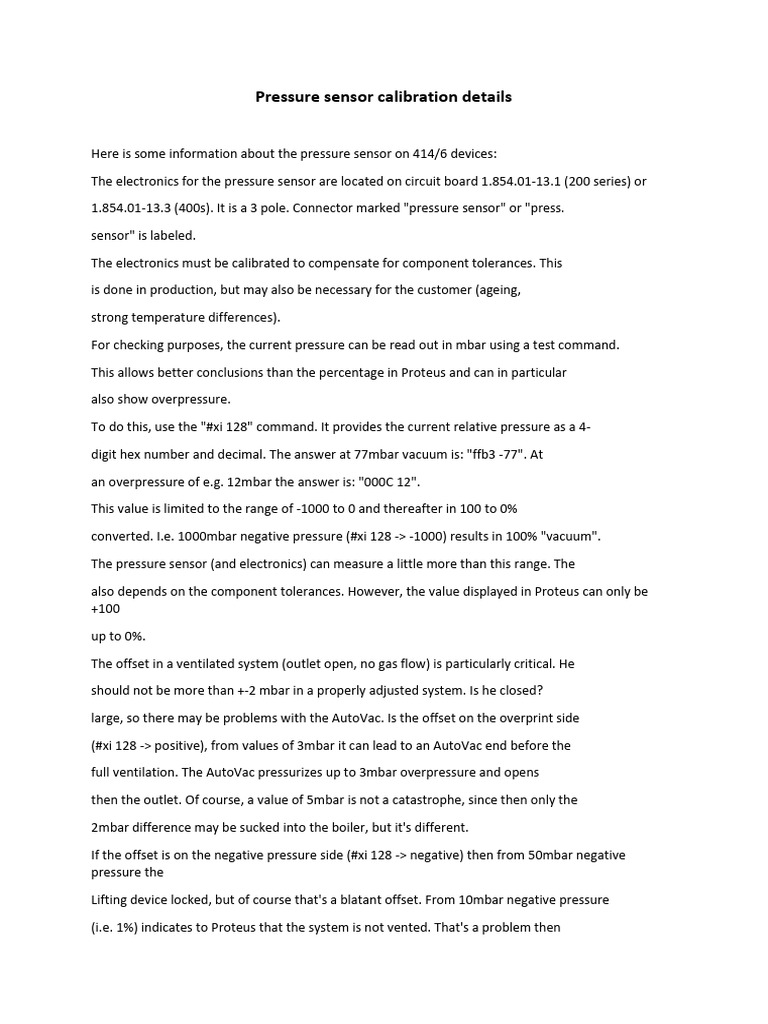 Pressure Sensor Calibration Detailed | PDF | Pressure Measurement ...