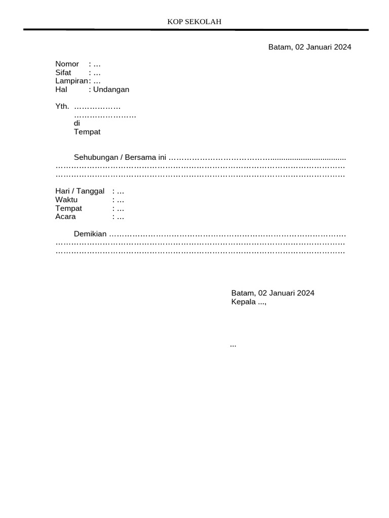 Surat Undangan Eksternal | PDF