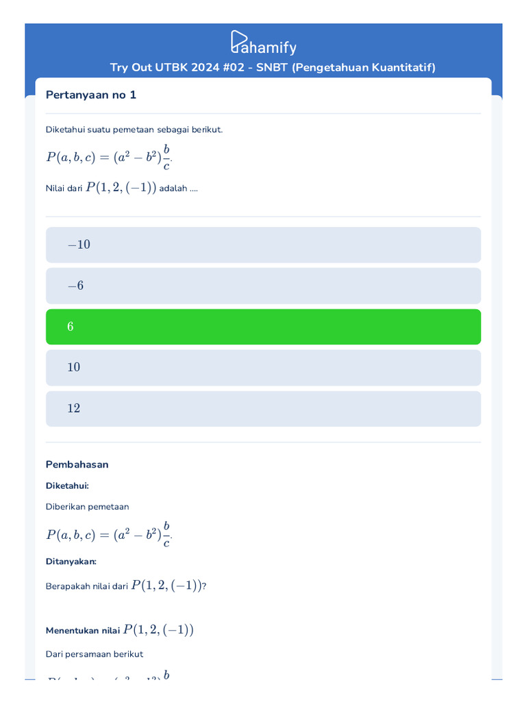 Try Out UTBK 2024 #02 - SNBT (Pengetahuan Kuantitatif) | PDF