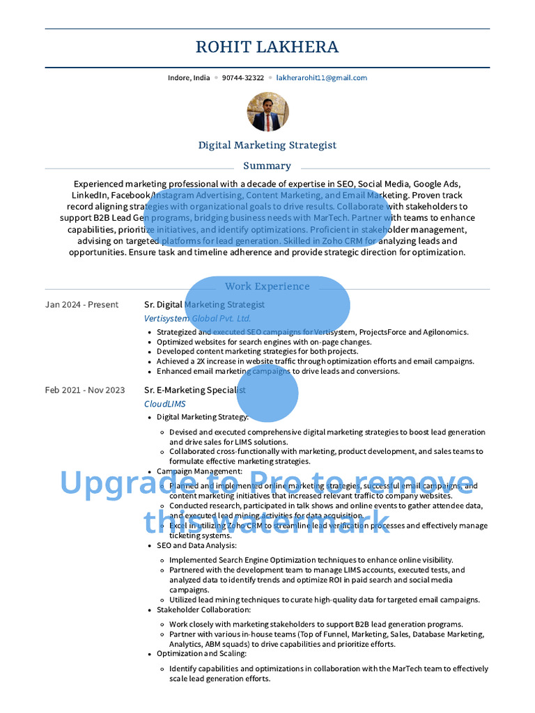 Rohit Lakhera VisualCV Resume | PDF | Search Engine Optimization ...