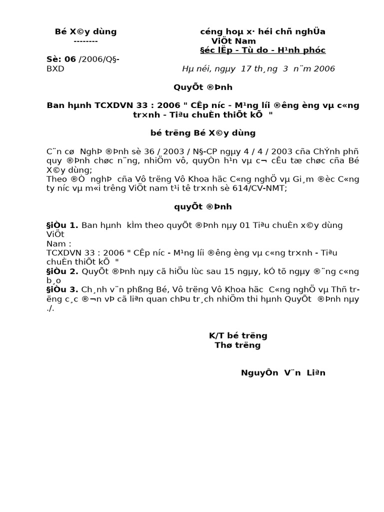 TCVN 33-2006 TC Cap Nuoc | PDF