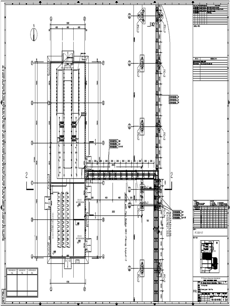 PH1 181 E 5501 003 3.0 Cabletray Layout and Section Drawing - t3 | PDF