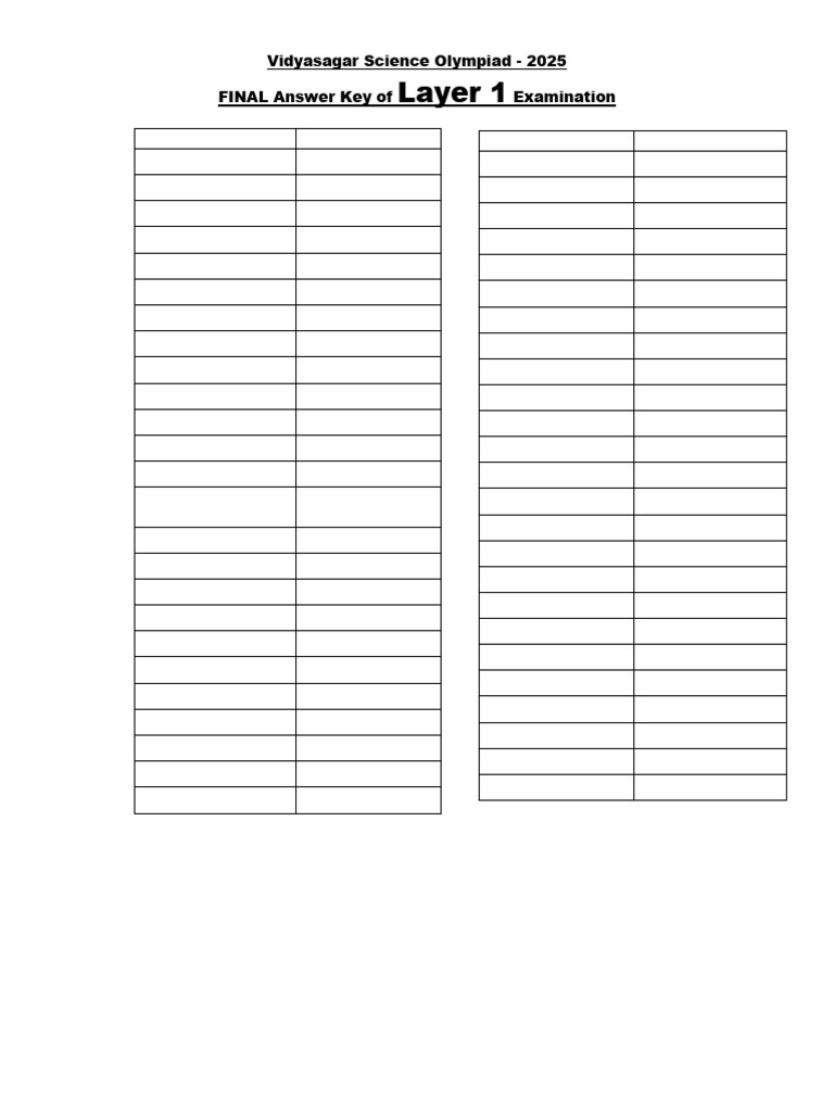 Final Answer Keyof VSO2025 L 1 | PDF