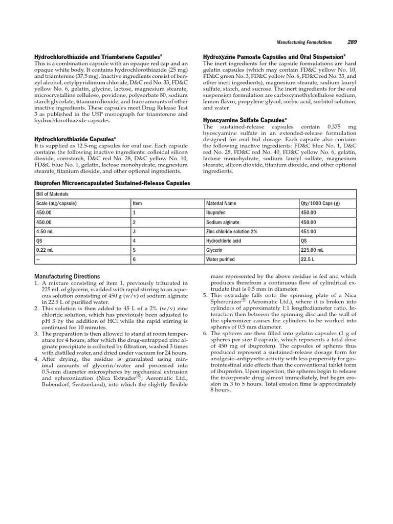 Pharmaceutical Capsule Formulations Guide | PDF | Tablet (Pharmacy ...