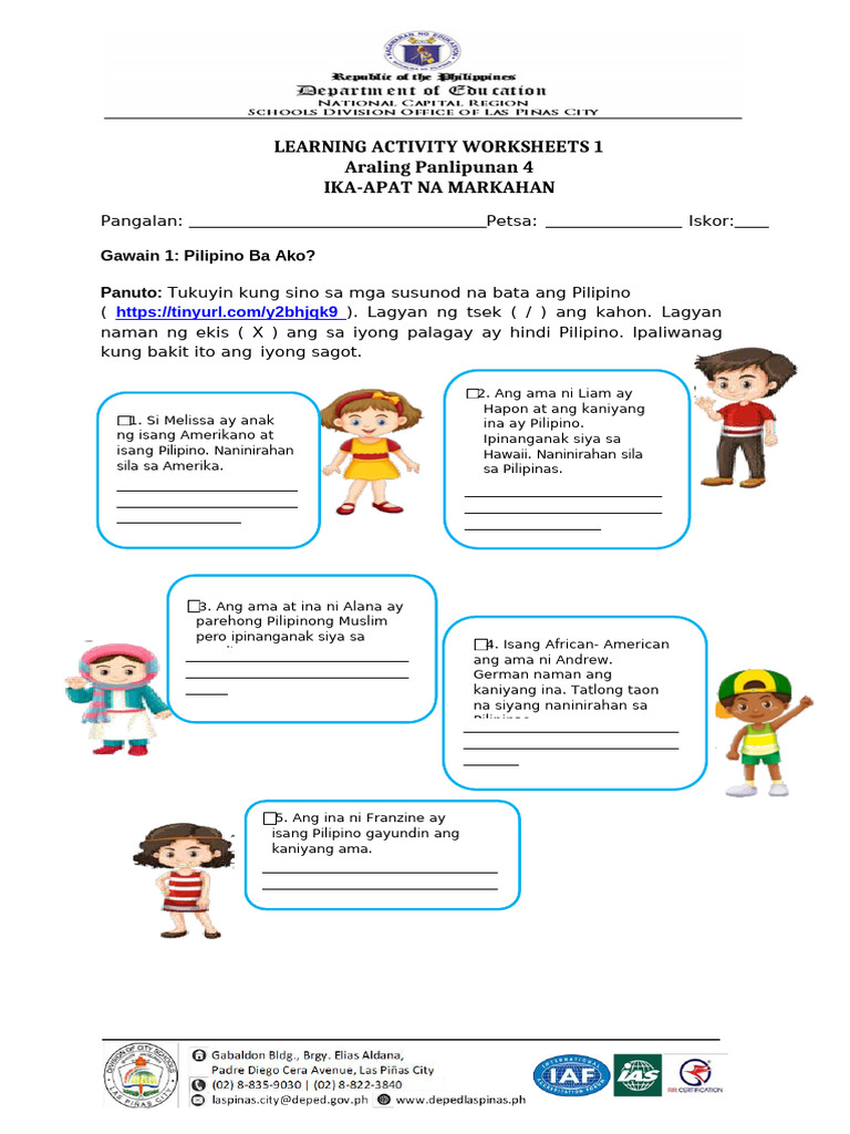 AP Grade 4 Quarter 4 LAW 1 | PDF