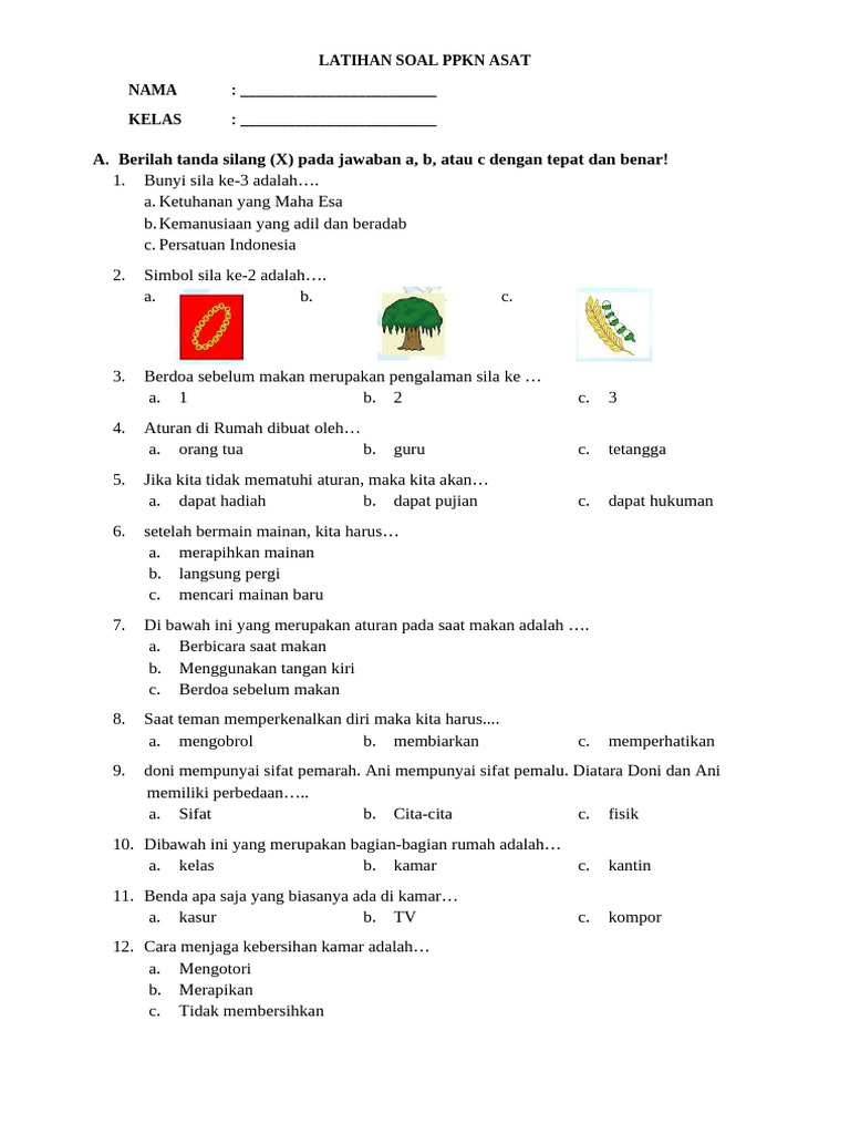 Latihan Soal PPKN Les Asat | PDF