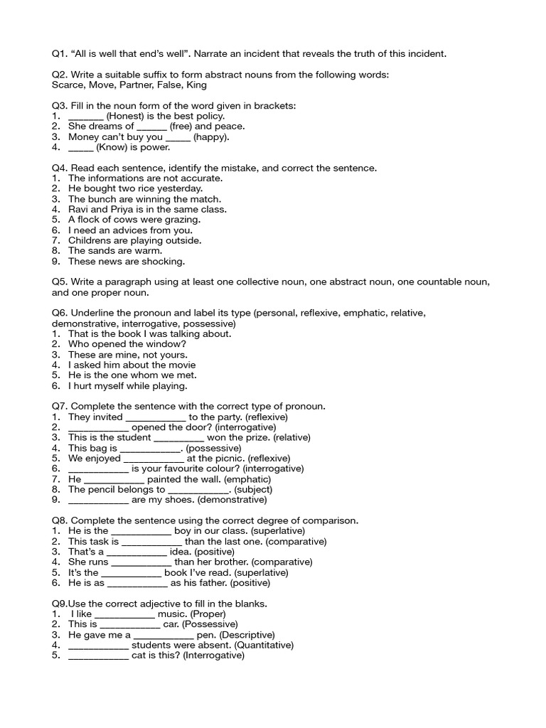 Nouns, Pronouns, Adjectives, Tenses | PDF | Noun | Pronoun