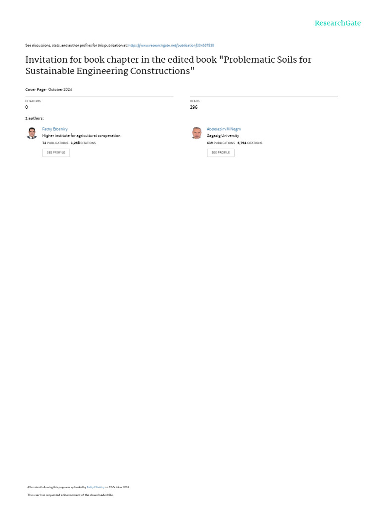 Problematic Soils For Sustainable Engineering Constructions 1 | PDF ...