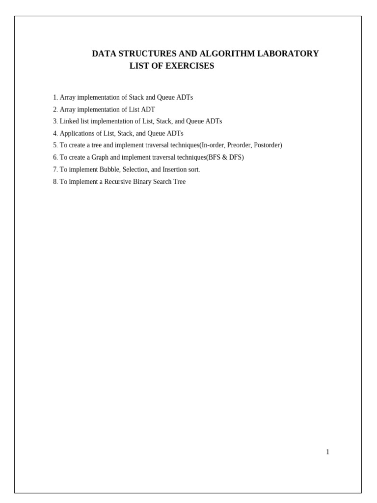 Data Sturcture and Algorithm Lab Manual | PDF | Queue (Abstract Data ...