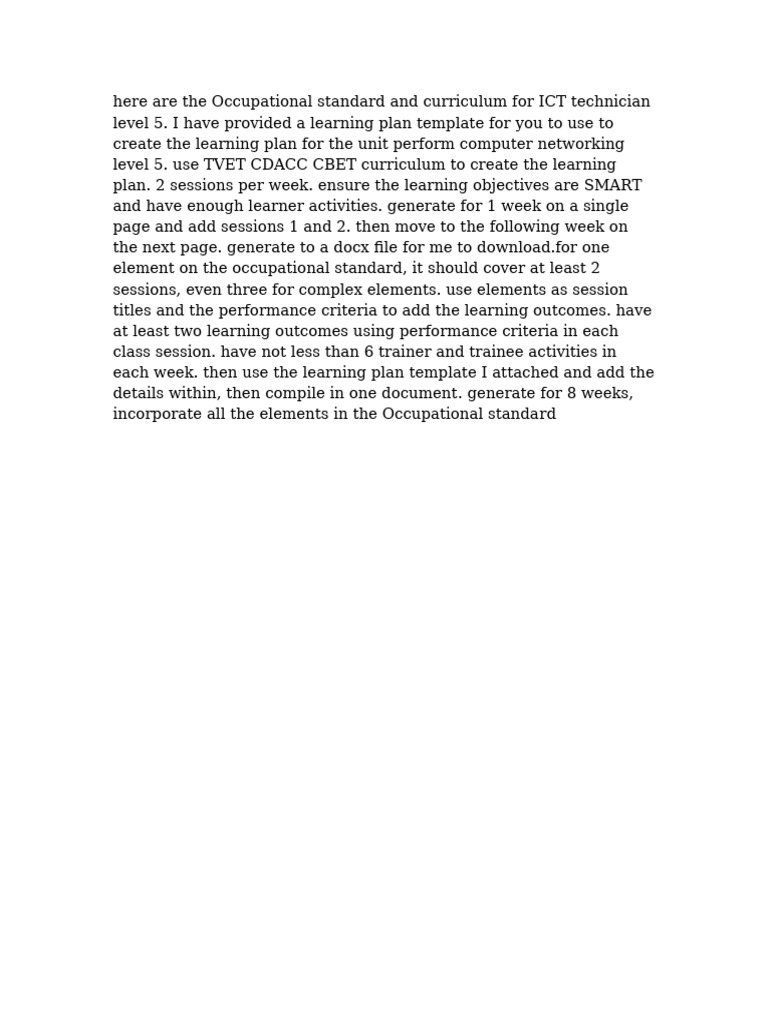 Learning Plan Networking Level 5 | PDF