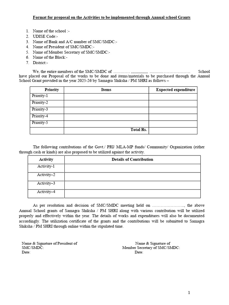 Annual School Grant Proposal Format | PDF | Chess Theory | Chess