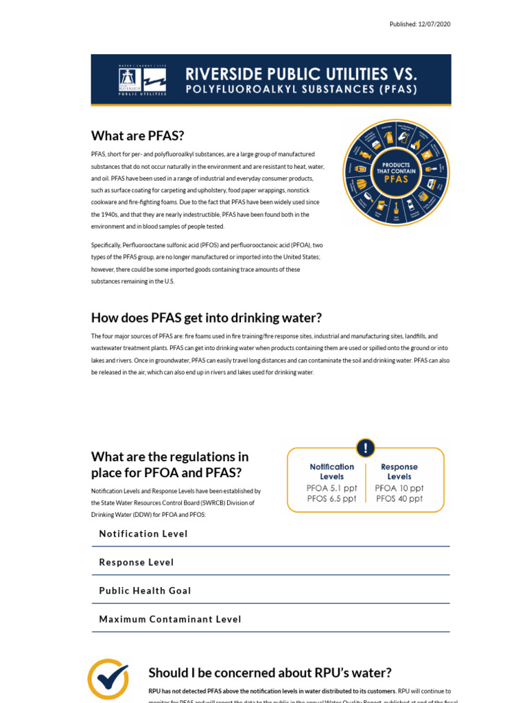 Understanding PFAS - Riversideca - Gov | PDF | Water | Drinking Water