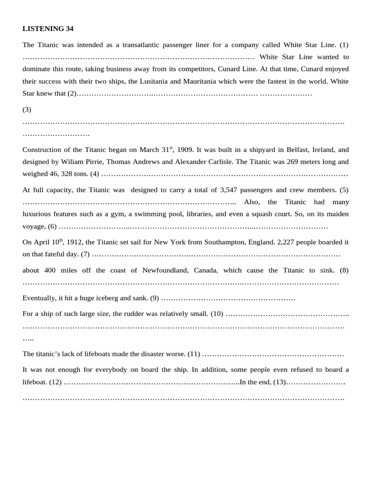 Listening 034 - Dictation | PDF
