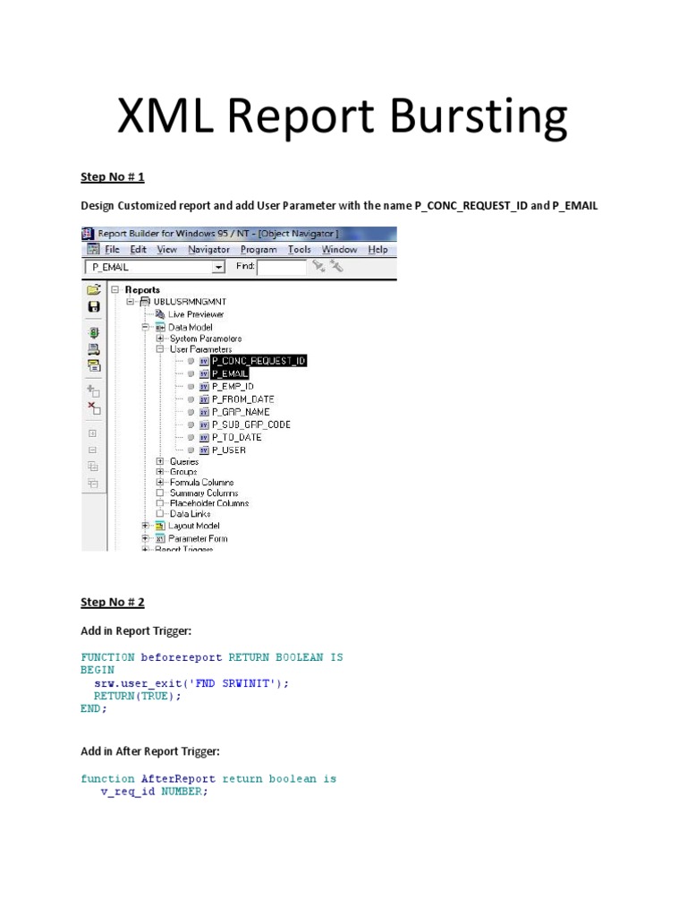 XML Report Bursting | Download Free PDF | Xml | Boolean Data Type