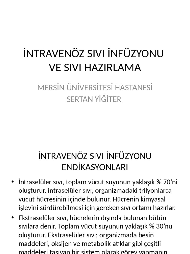 İntravenöz Sivi İnfüzyonu | PDF