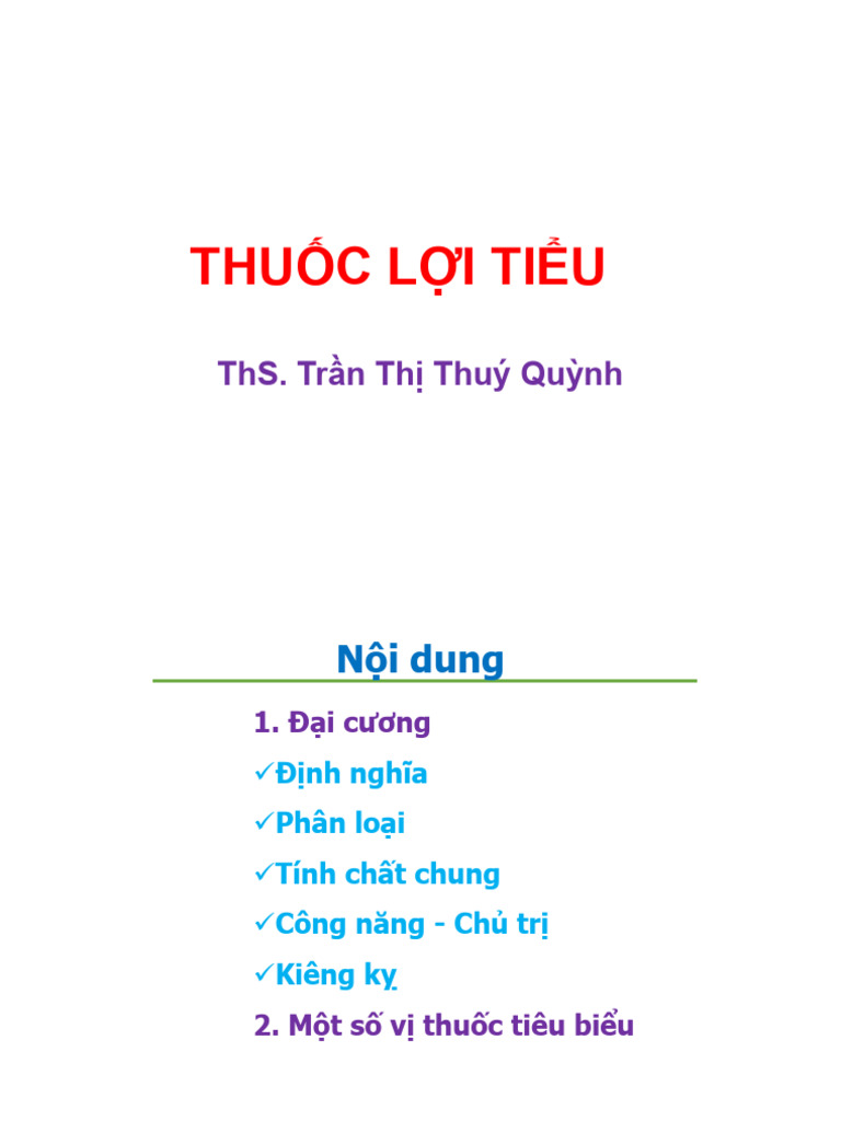 THUOC LỢI TIỂU | PDF