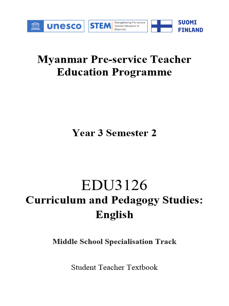 EDC Year-3 Semester-2 English Middle TB | PDF | Curriculum | Teachers