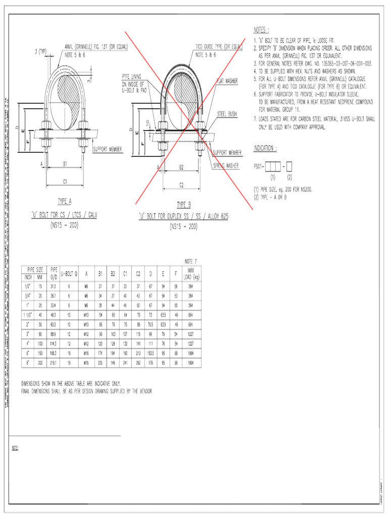 U-Bolt Drawing PTSC TH | PDF