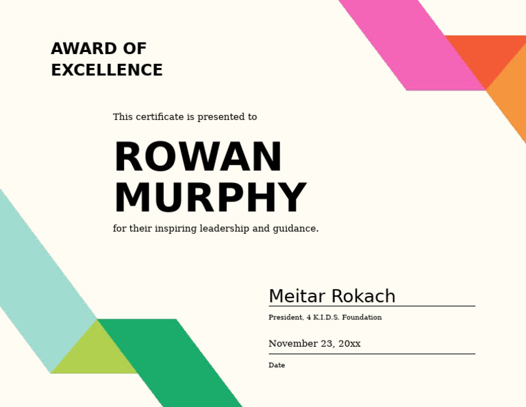 Rowan Murphy Award Certificate | PDF