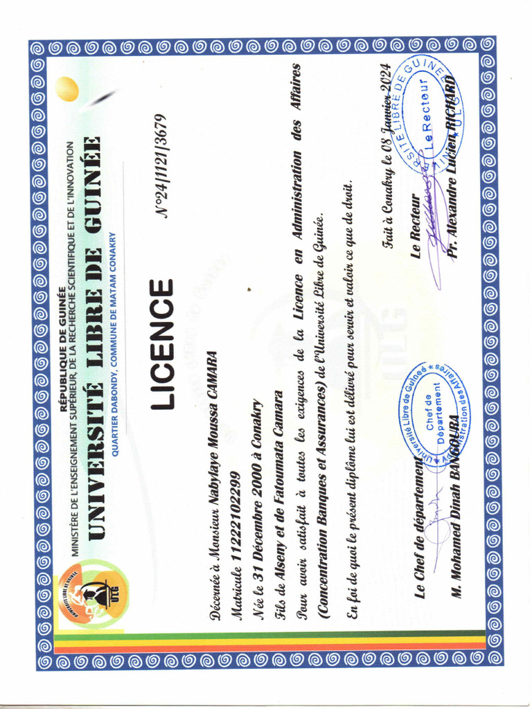 Diplome de Licence | PDF