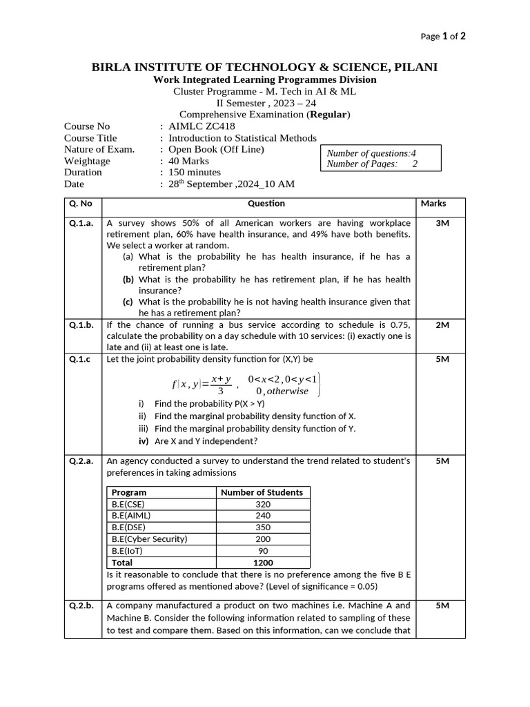 S2 - 23 (AIML) - ISM - EC3R - 28th Sept 2024 | PDF | Regression Analysis | Moving Average