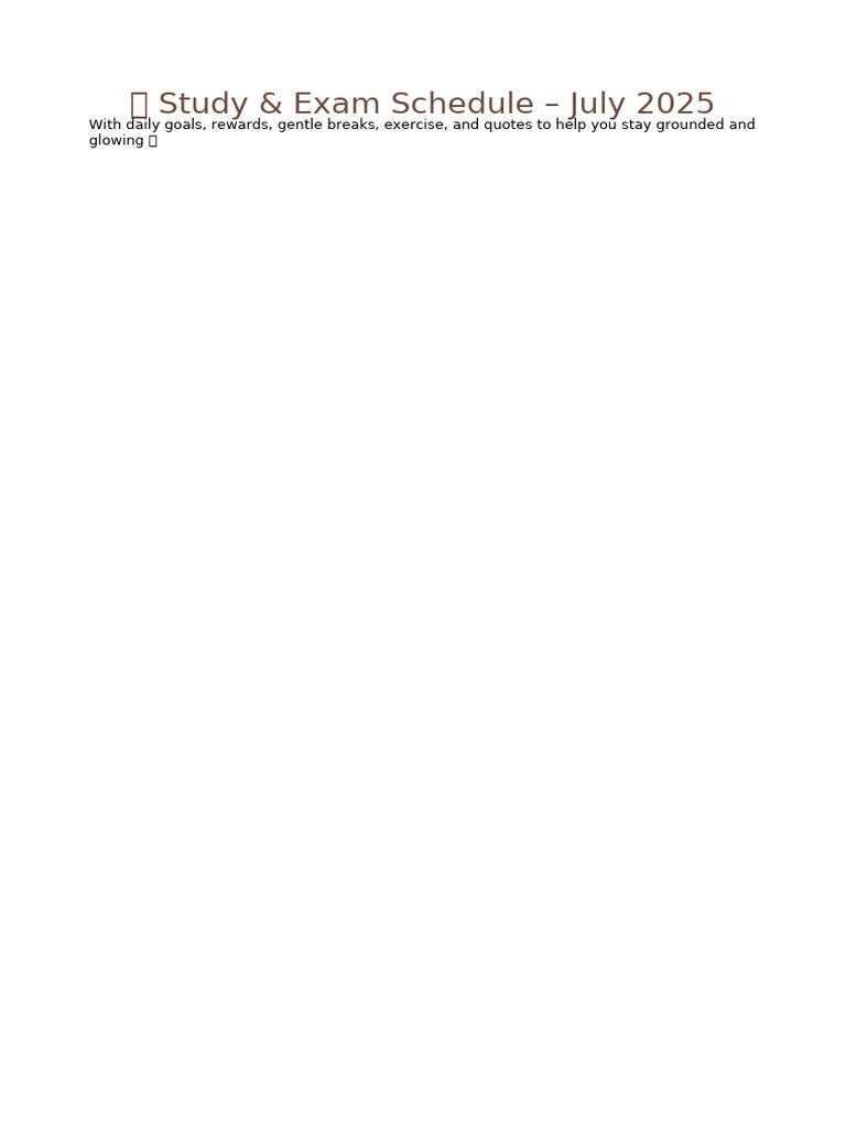Pretty Aesthetic Study Schedule | PDF