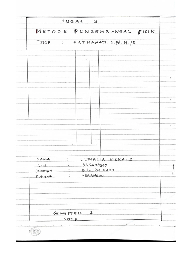 Tugas 3 Pengembangan Fisik, Jumalia Viska.z | PDF
