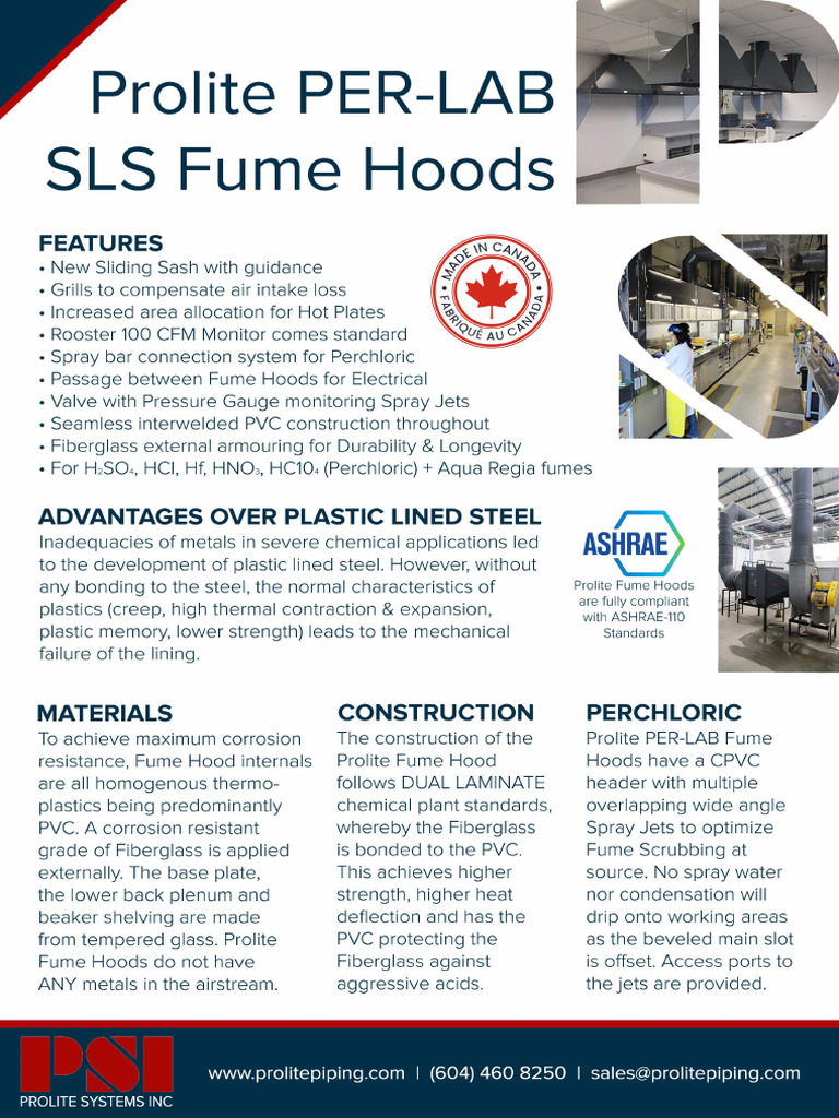 Per Lab+SLS+Fume+Hoods | PDF