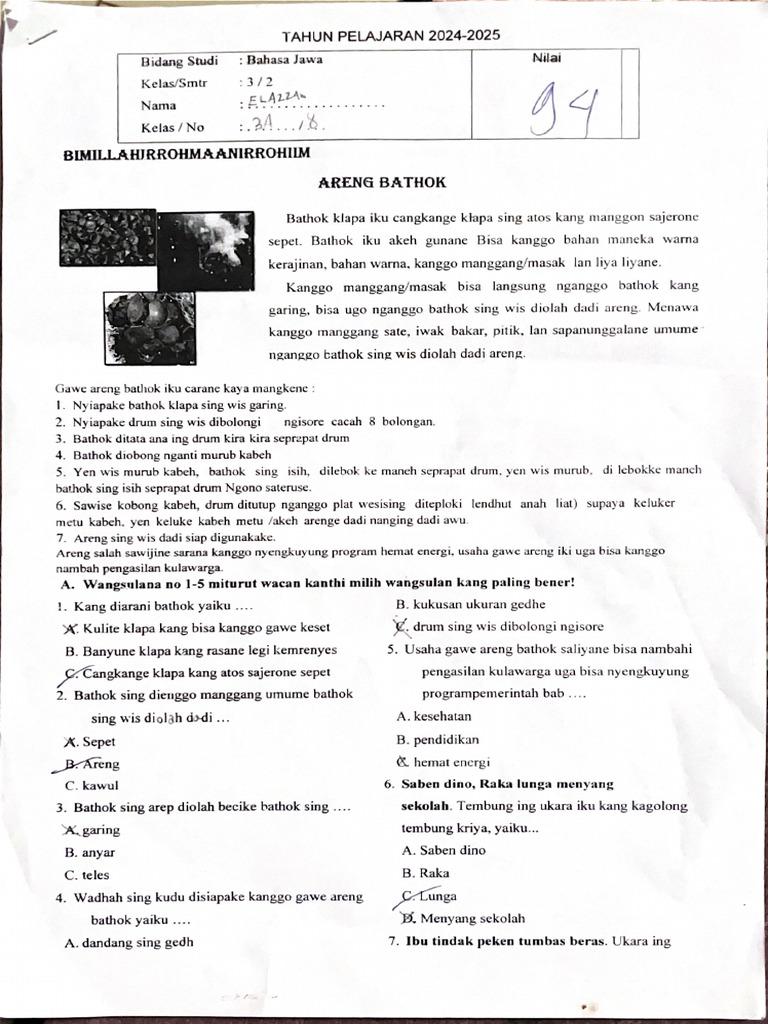 Bhs Jawa Sumatif 2 | PDF