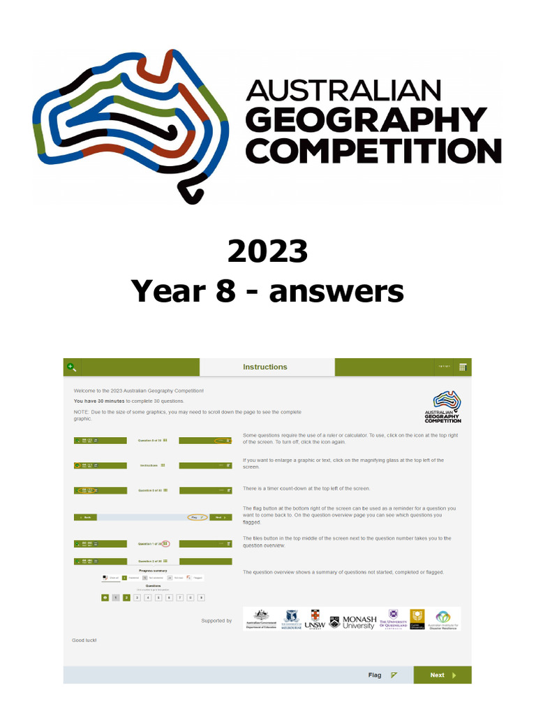 Year 8 - 2023 AGC Answers | PDF