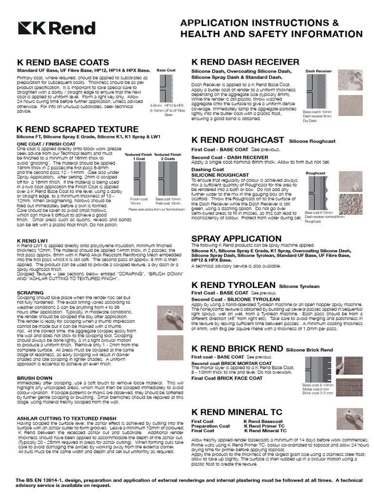 EXAMPLE - K Rend Application Instructions + MSDS | PDF | Lime (Material ...