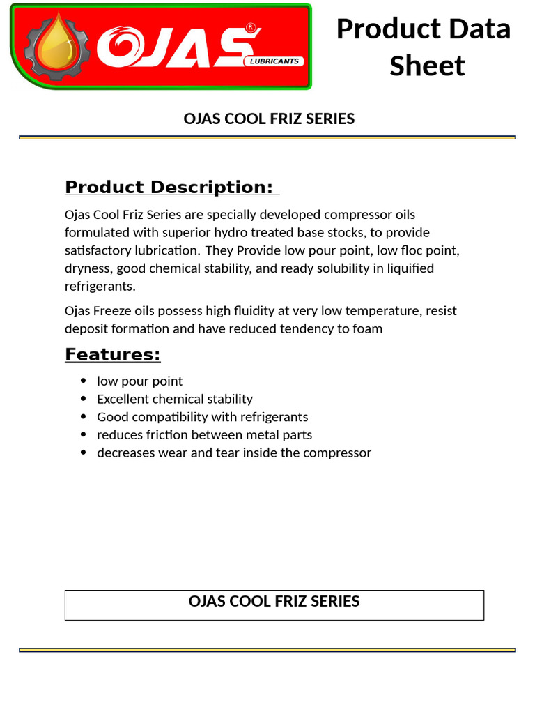 Ojas Cool Friz Series | PDF