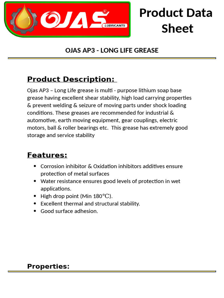Ap3 Long Life Grease | PDF