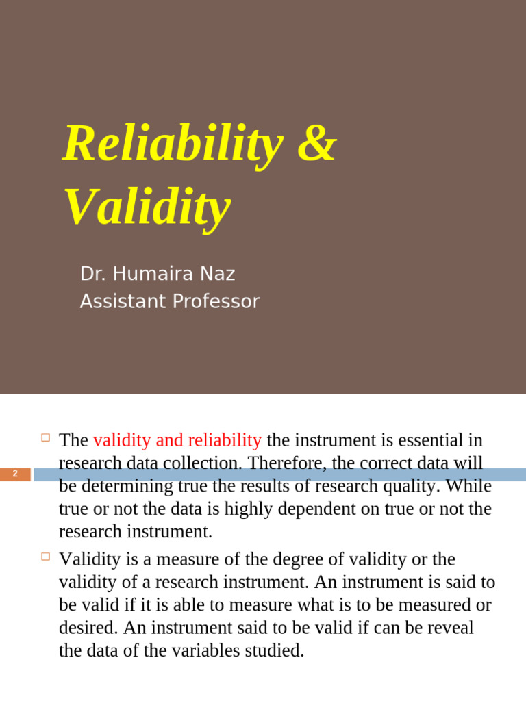 MS Final Lecture Reliability | PDF | Cronbach's Alpha | Statistical Analysis