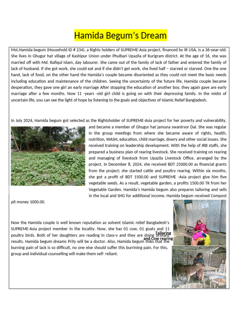 Case Study of Hamida Begum | PDF