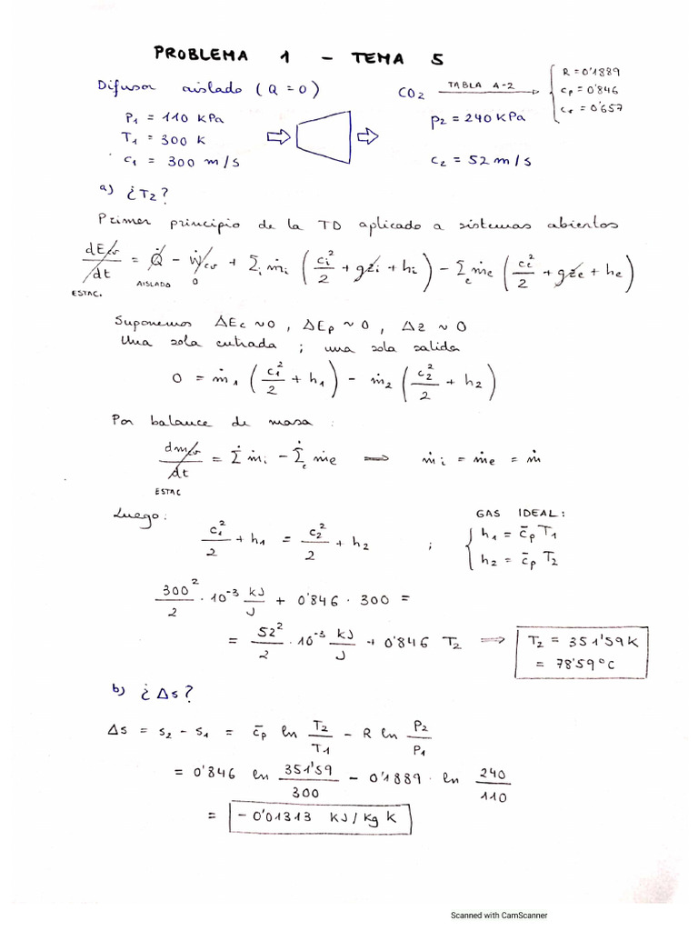 Problemas Resueltos T5 - Entropía | PDF