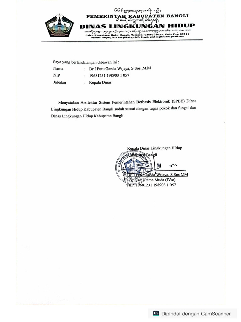 Surat Pernyataan DLH | PDF