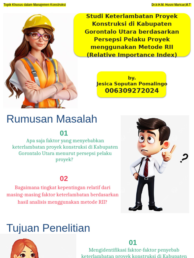 Tugas 1 - Jesica Soputan Pomalingo Studi Keterlambatan Proyek Konstruksi Di Kabupaten Gorontalo ...