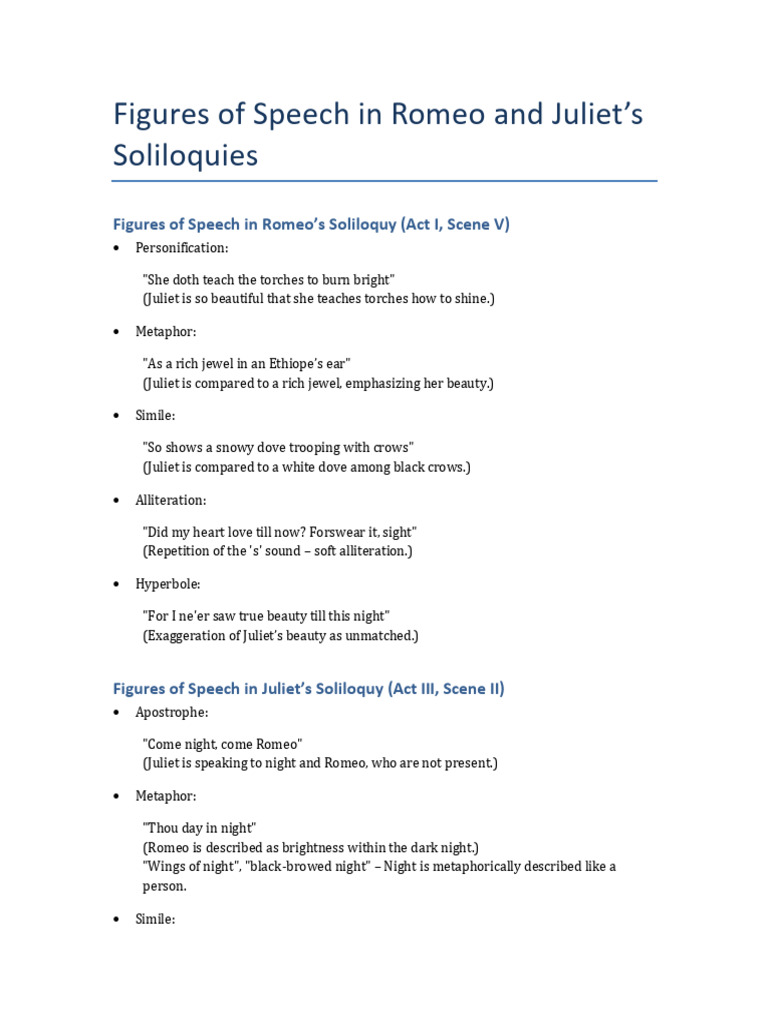 Figurative Language in Romeo and Juliet | PDF