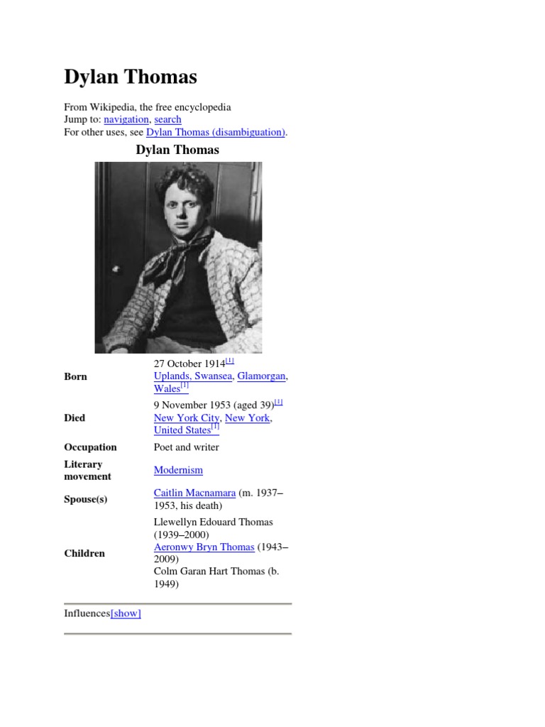Dylan Thomas | PDF | Poetry