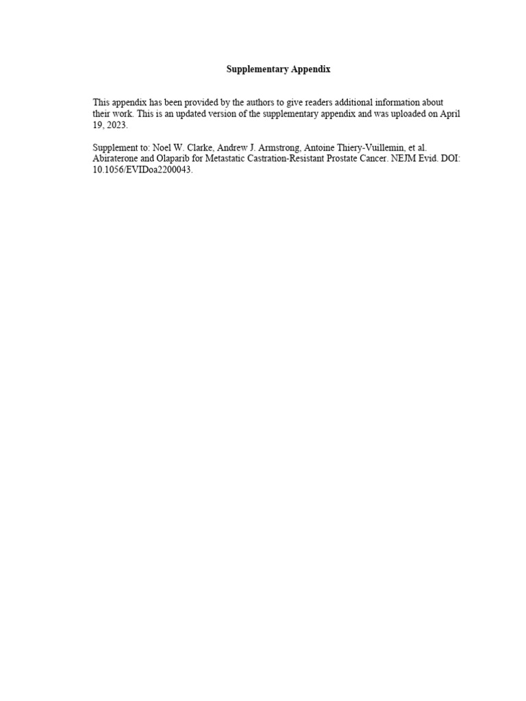 Evidoa2200043 Appendix | PDF | Metastasis | Cancer