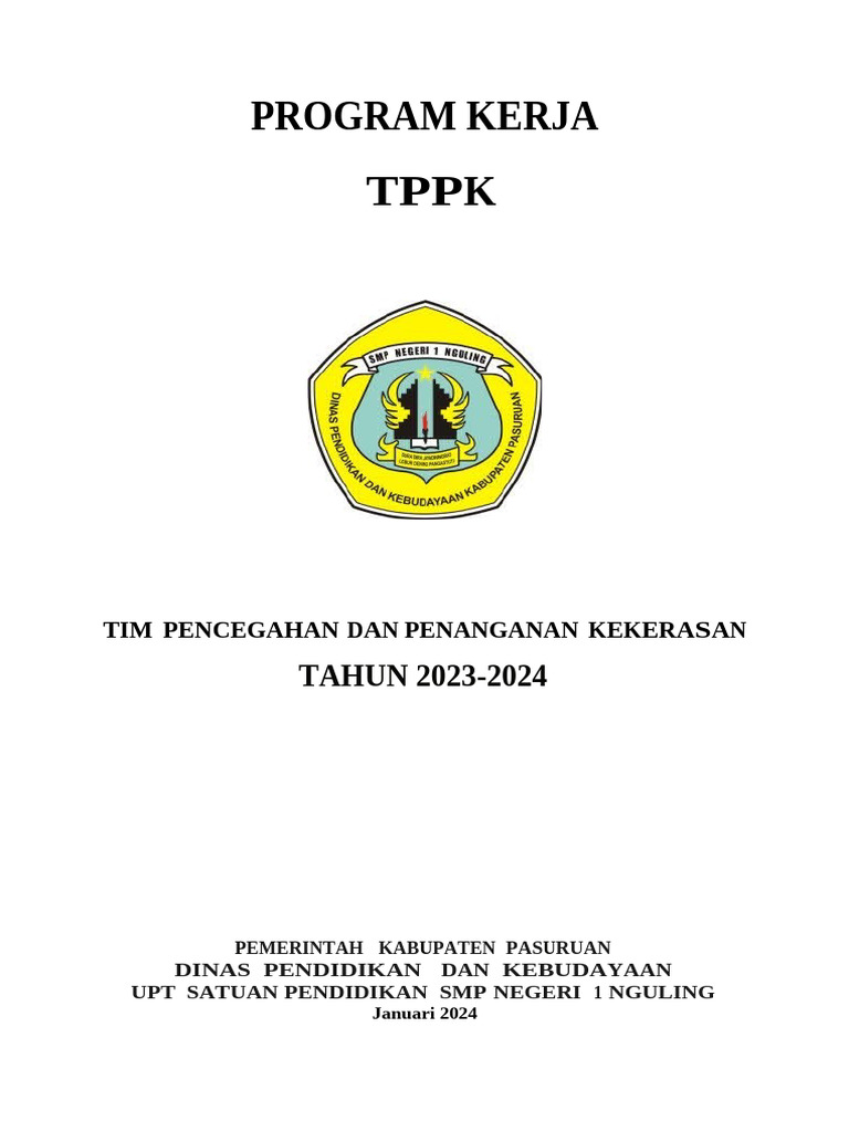 Program Kerja Tim Penanganan Dan Pencegahan Kekerasan (TPPK) | PDF