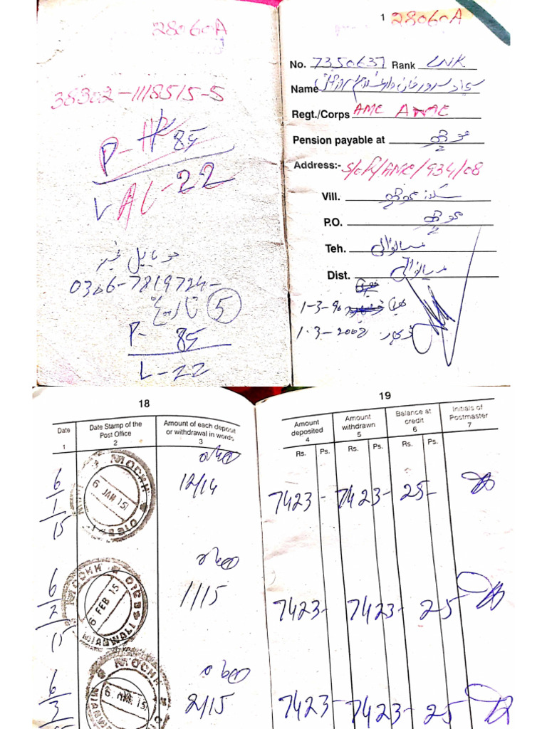 MEHROZ ALI KHAN Father's Discharge Book | PDF