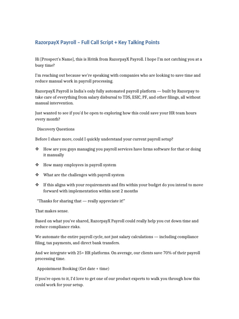 RazorpayX Full Script and Key Points Hritik | PDF | Payroll | Business